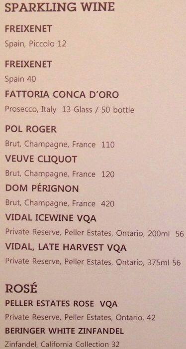 Menu at Carleton Grill restaurant, Ottawa, 150 Albert St