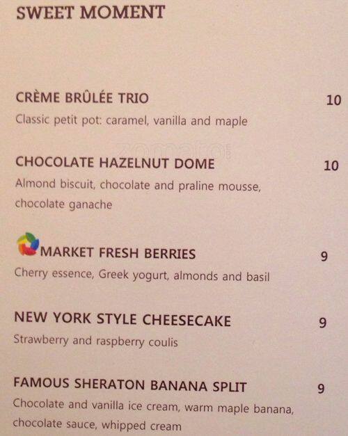 Menu at Carleton Grill restaurant, Ottawa, 150 Albert St
