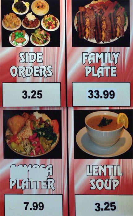 Menu at Orient House Shawarma restaurant, Ottawa