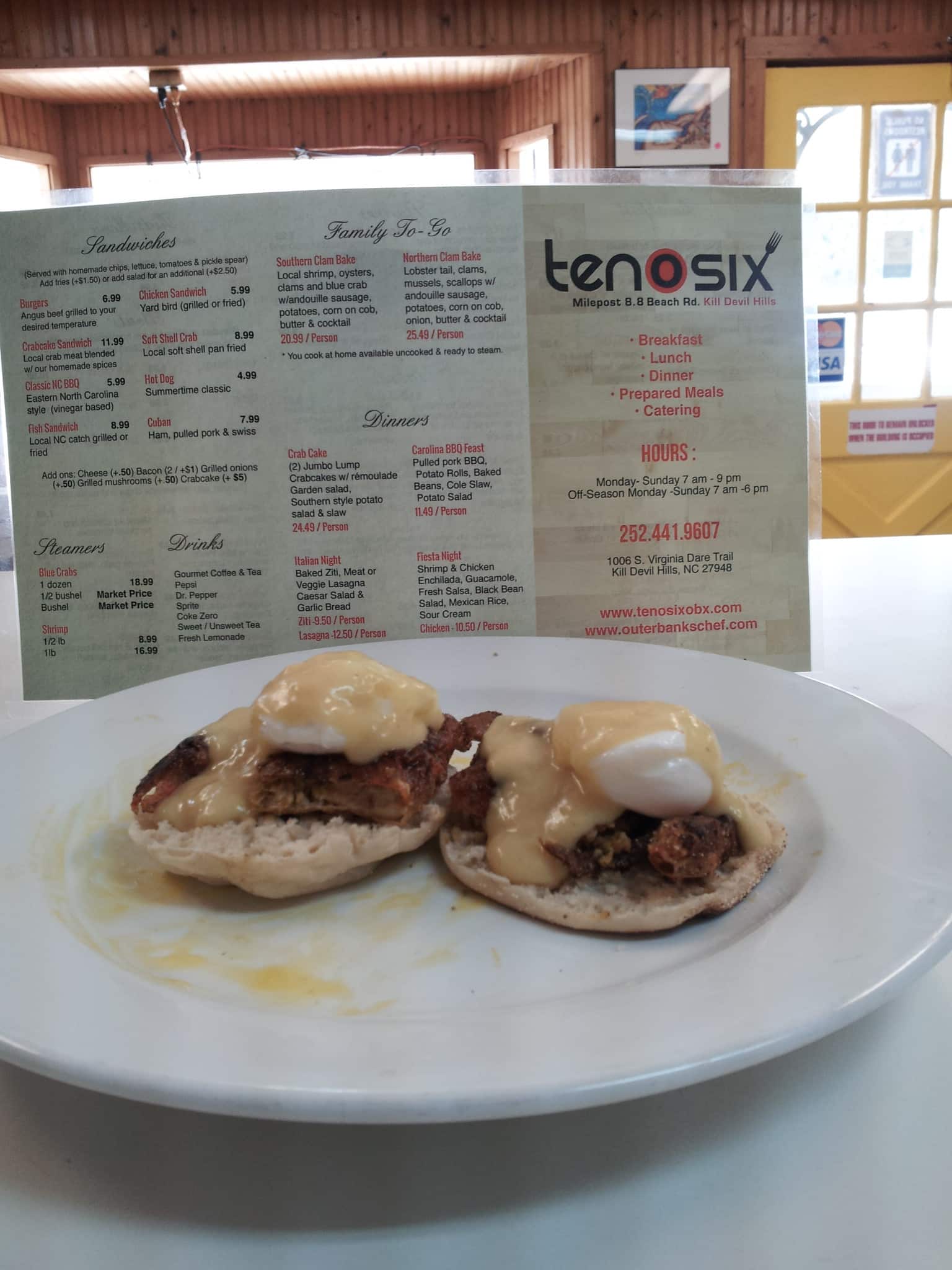 Menu at Ten O Six restaurant, Kill Devil Hills