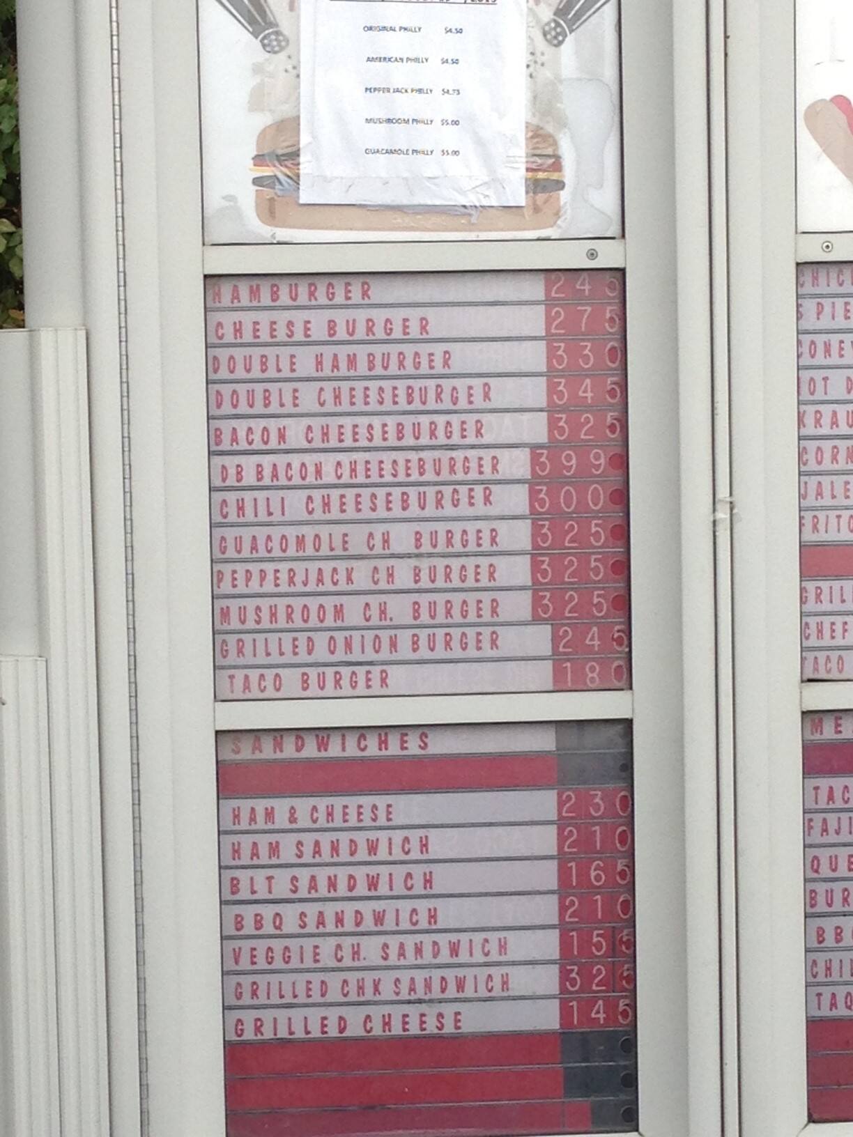 Menu at Whip Dip restaurant, Ada