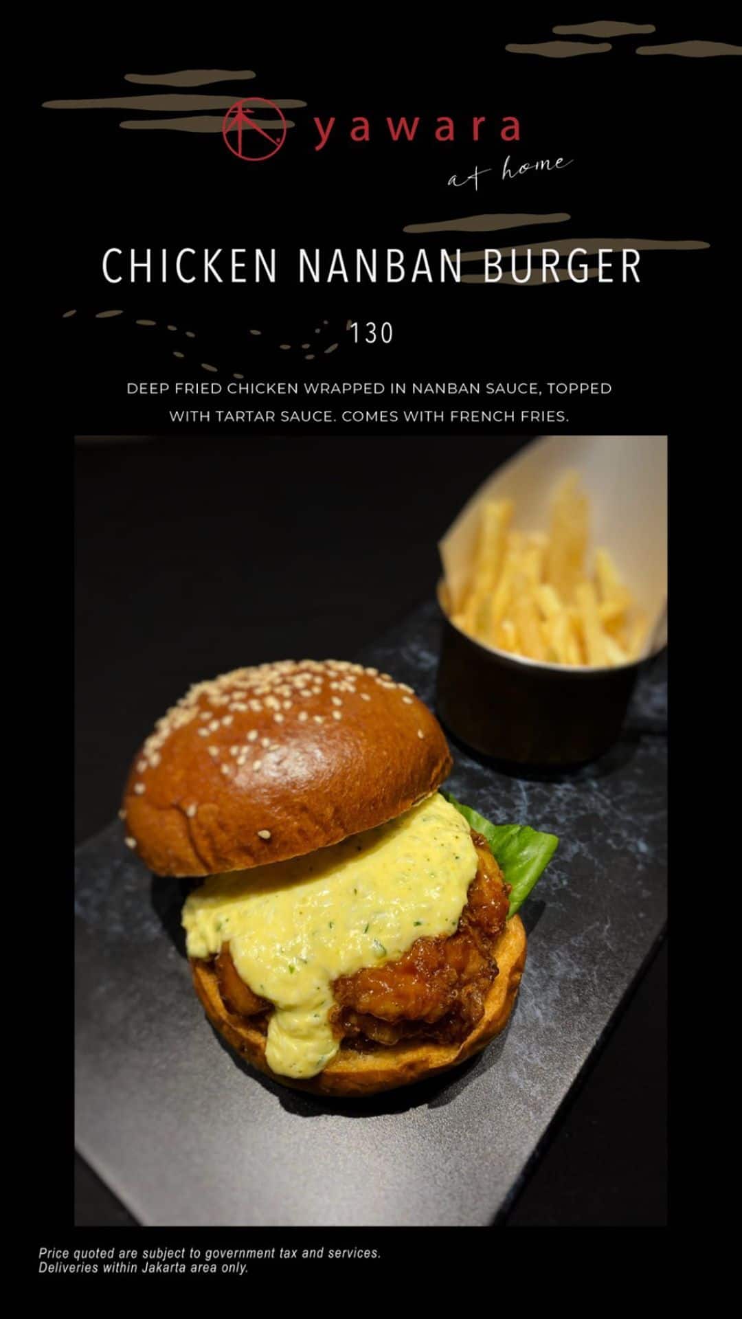 Menu at Yawara Private Dining restaurant, Jakarta