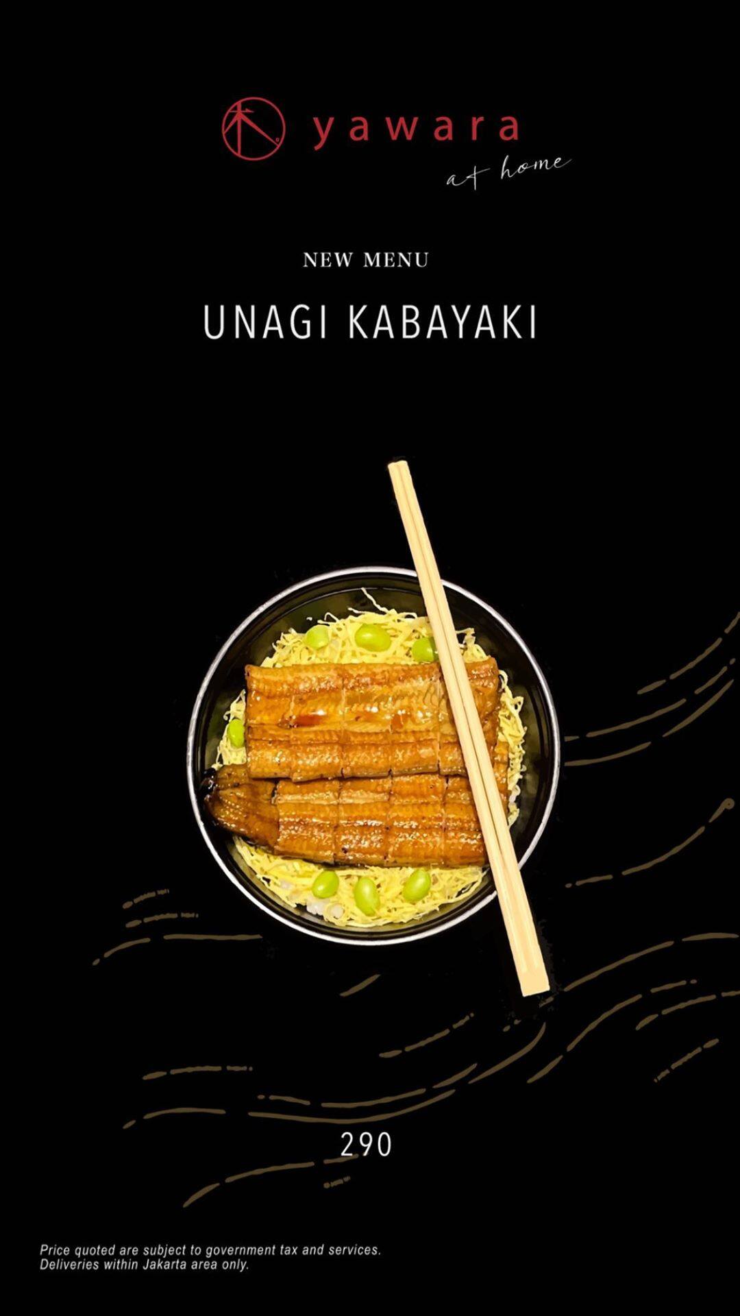 Menu at Yawara Private Dining restaurant, Jakarta