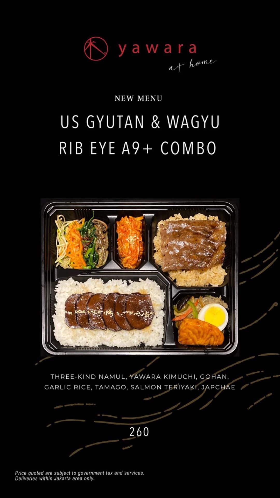 Menu at Yawara Private Dining restaurant, Jakarta