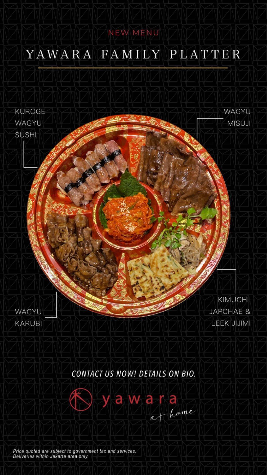 Menu at Yawara Private Dining restaurant, Jakarta