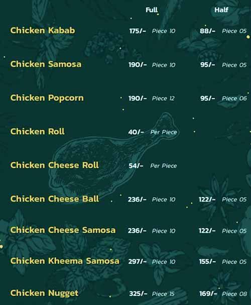 Menu of Samyra's Kitchen, Kamothe, Navi Mumbai
