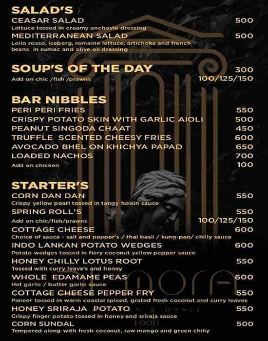 Menu of Di Mora, Dhole Patil Road, Pune