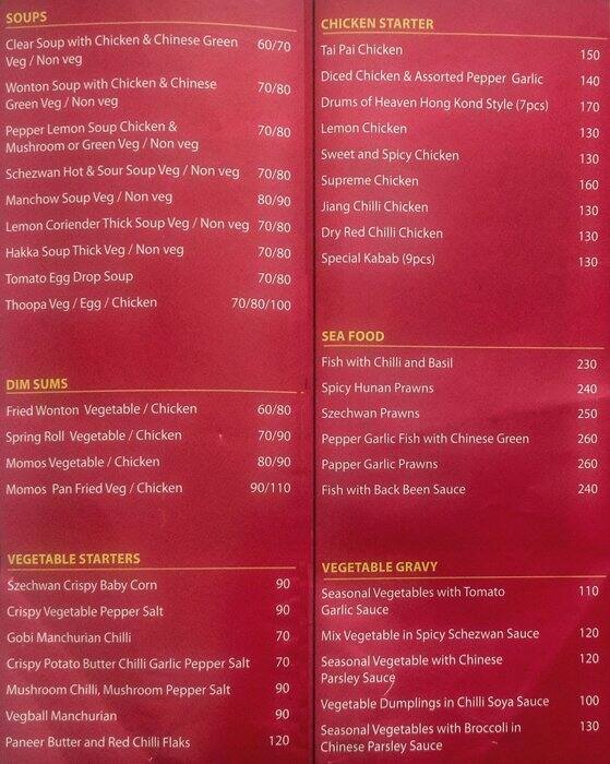 My Little China Menu, Menu for My Little China, Jalahalli, Bangalore ...