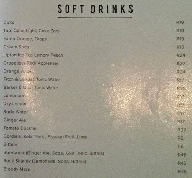 Menu at Ristorante Pappa Grappa restaurant, Paarl