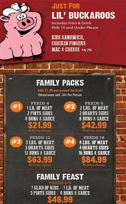 Menu at Hog Wild Pit Bar-B-Q, Topeka, SW 21st Street