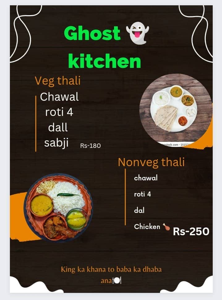 Menu of Ghost kitchen, Sector 21, Gurgaon