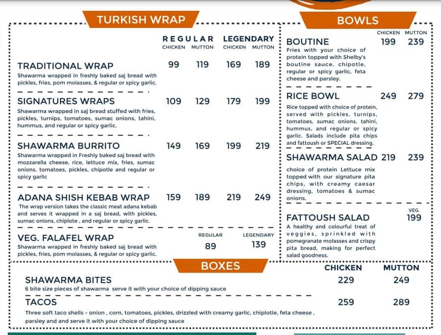Menu of The Turkish Grill, Mira Road, Mumbai