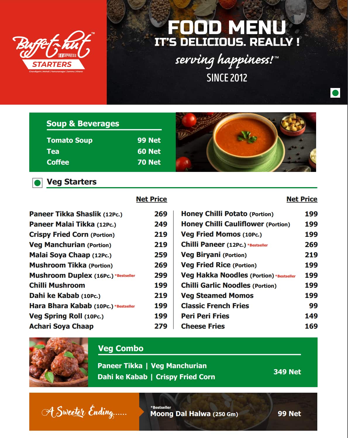 Menu of Buffet Hut, Sector 8, Chandigarh