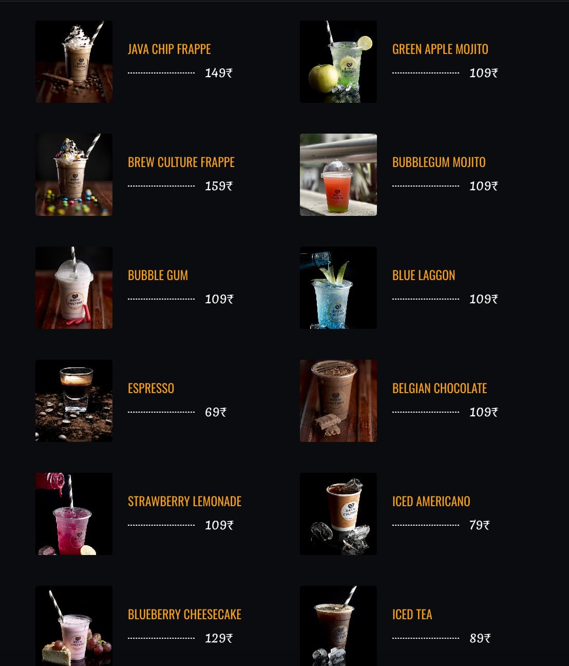 Menu of Brew Culture, Kharadi, Pune