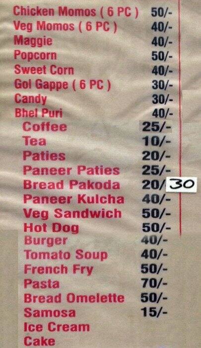 Menu at Cafe Every Day, Gurugram, Omaxe Mall