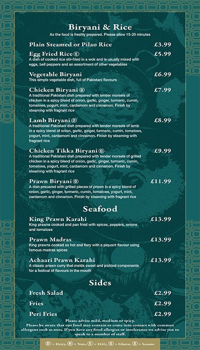 Menu at Spice Village Tooting Pakistani Restaurant, London