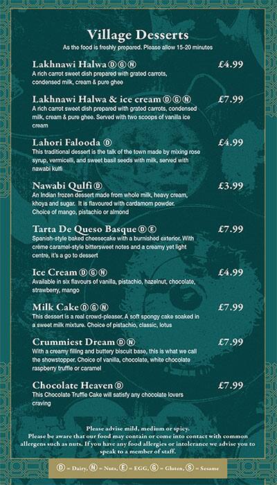 Menu at Spice Village Tooting Pakistani Restaurant, London