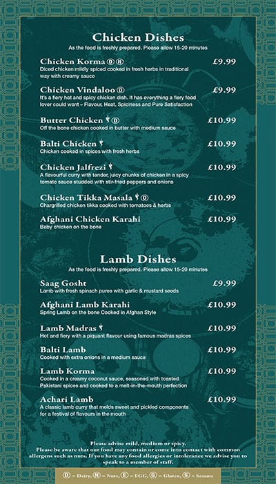 Menu at Spice Village Tooting Pakistani Restaurant, London
