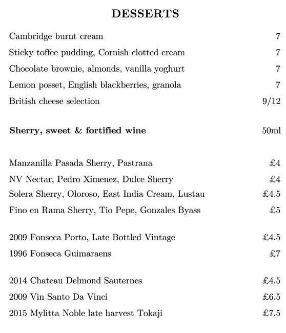 Menu at London House pub & bar, London