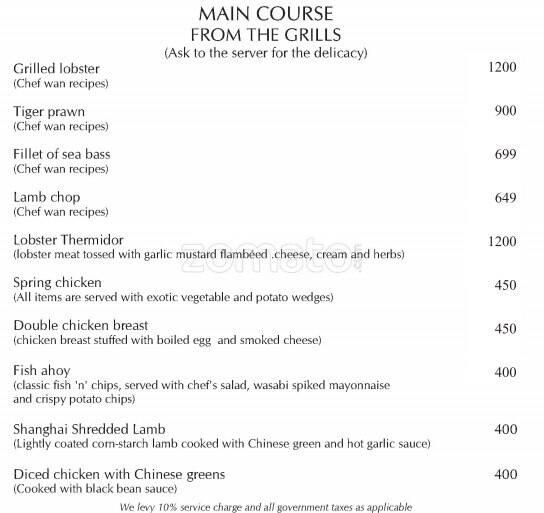 Menu at Spasso, New Delhi, Saket