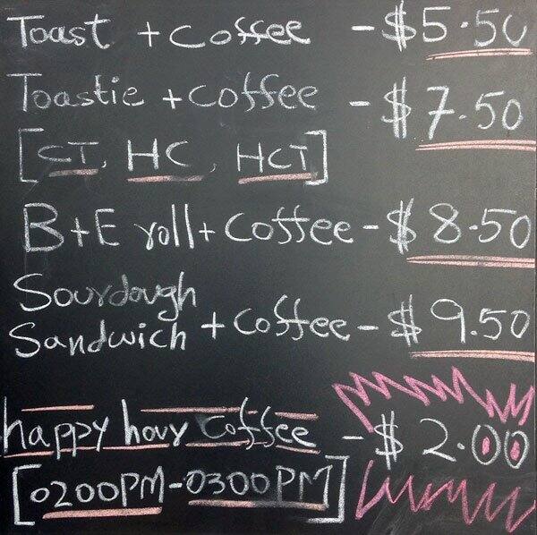 Menu at Coco Lane Cafe, Parramatta
