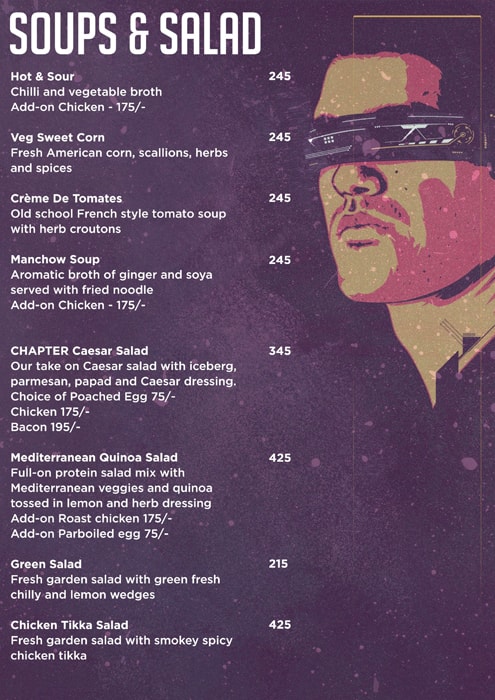 Menu at Chapter Twelve, Faridabad