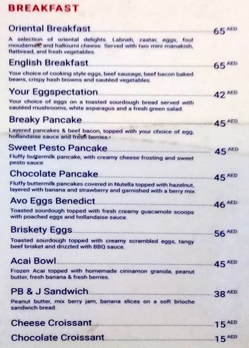 Menu of Le Petit Cafe, Umm Suqeim, Dubai