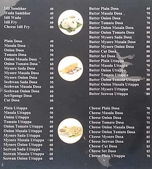 Menu at Appa idli & Dosa, Pune
