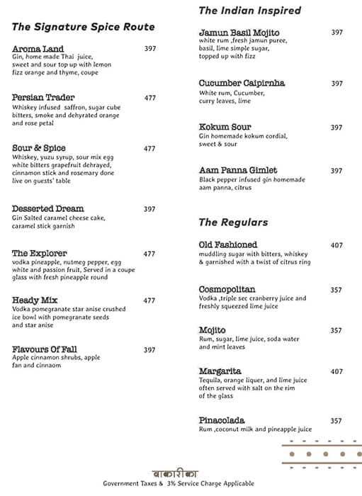 Menu at Bacharika- Rooftop Bar And Kitchen, Pune