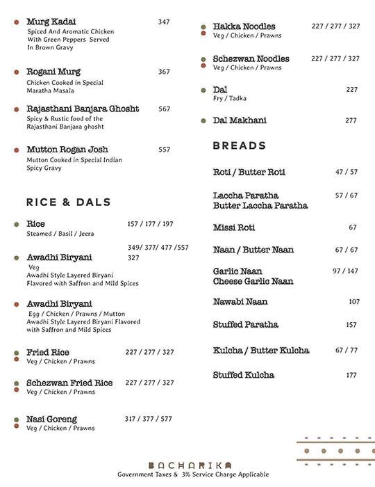 Menu at Bacharika- Rooftop Bar And Kitchen, Pune
