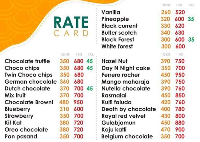 Menu of Bake And Take, Bhandup, Mumbai