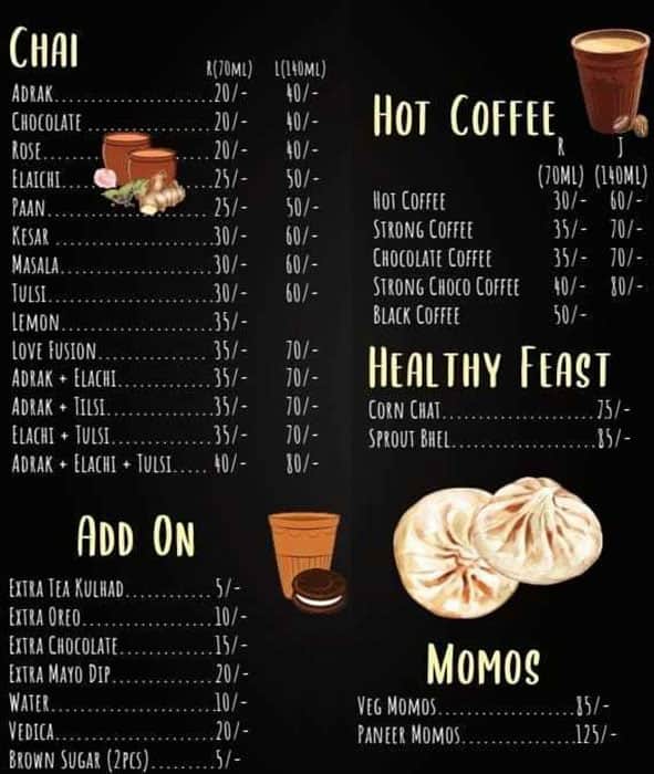 Menu of Chai Sutta Bar, Vasundhara, Ghaziabad