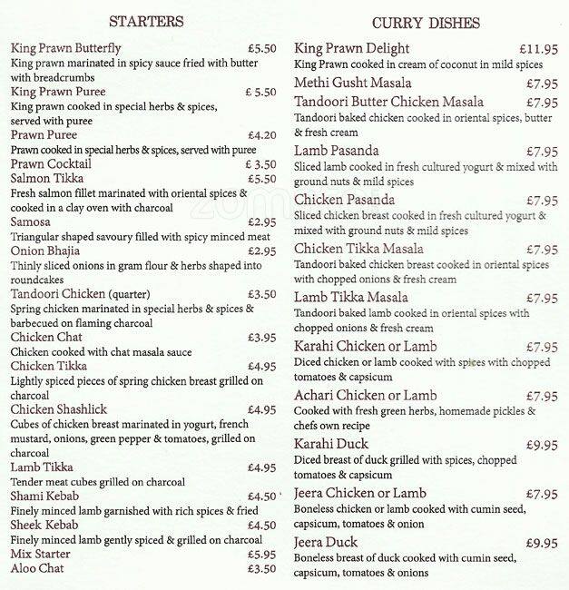 Panahar Tandoori Menu, Menu for Panahar Tandoori, Esher, London - Zomato UK