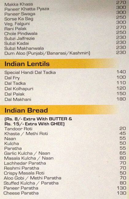 Menu at The Blue Roof Club, Thane