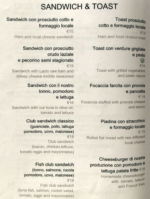 Menu da Radisson Blu es. ristorante, Roma