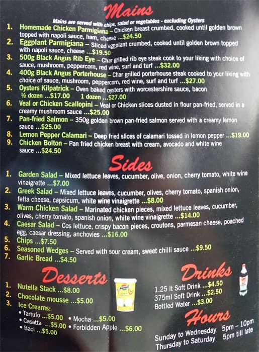 Menu at Al's Pizza Eltham restaurant, Eltham