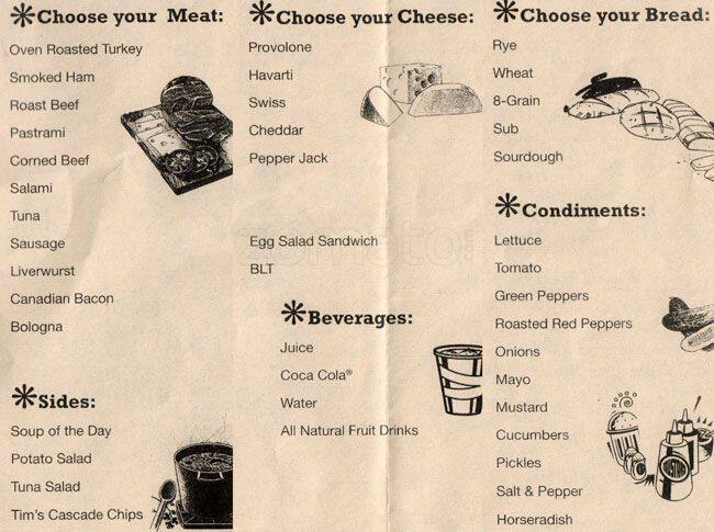 Menu at George's Sausage and Delicatessen restaurant, Seattle