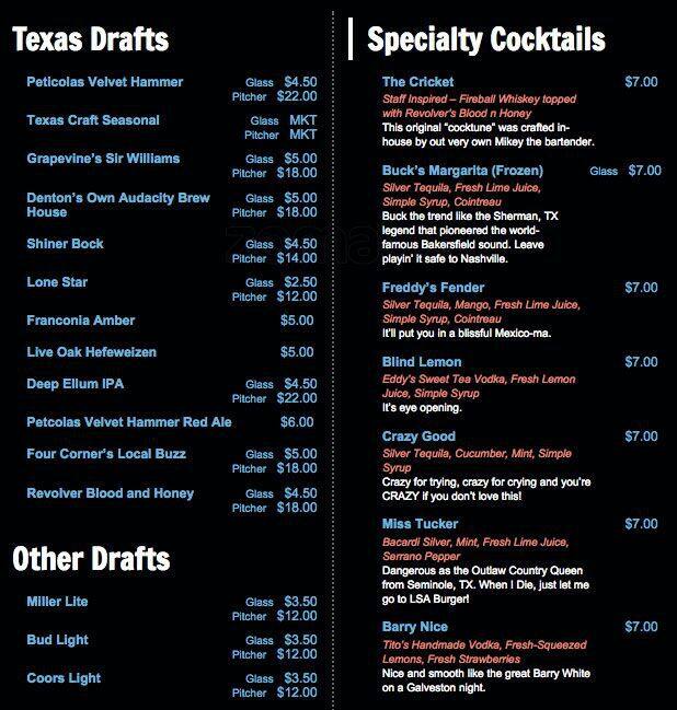 Menu at LSA Burger Co. pub & bar, Denton