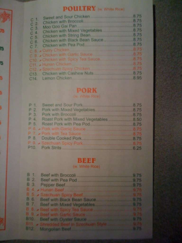 Menu at Golden Leaf Restaurant, Hampstead, 259 Main St