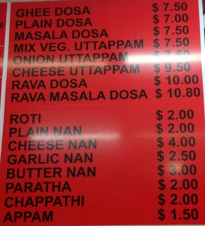 Menu at Wenty Takeaway fast food, Wentworthville