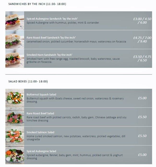 Menu at Street Kitchen restaurant, London, Broadgate