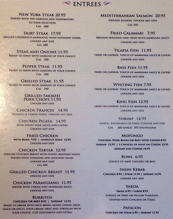 Menu at L'Violet Restaurant and Lounge, New York City, 535 E Tremont Avenue