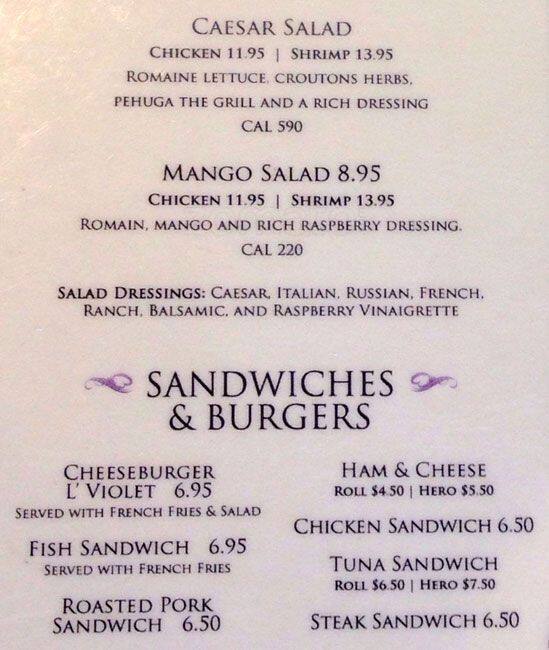 Menu at L'Violet Restaurant and Lounge, New York City, 535 E Tremont Avenue