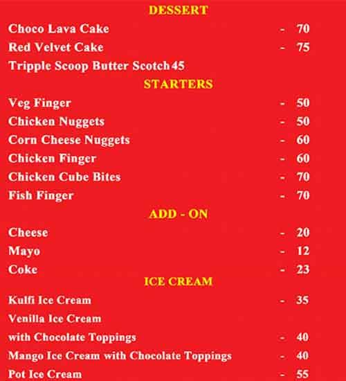 Menu at Royal cakes& pizza, Chennai