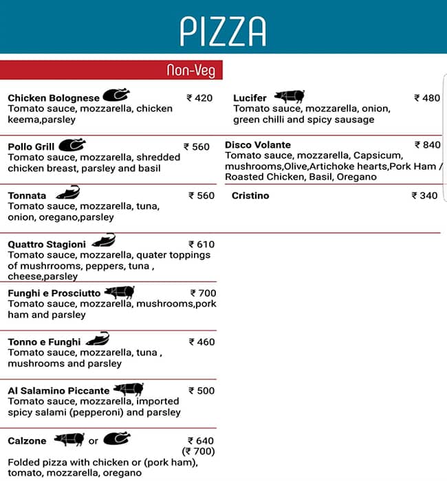 Menu at Fontana Viva Italian Pizza Bistro, Pune, Row House 2