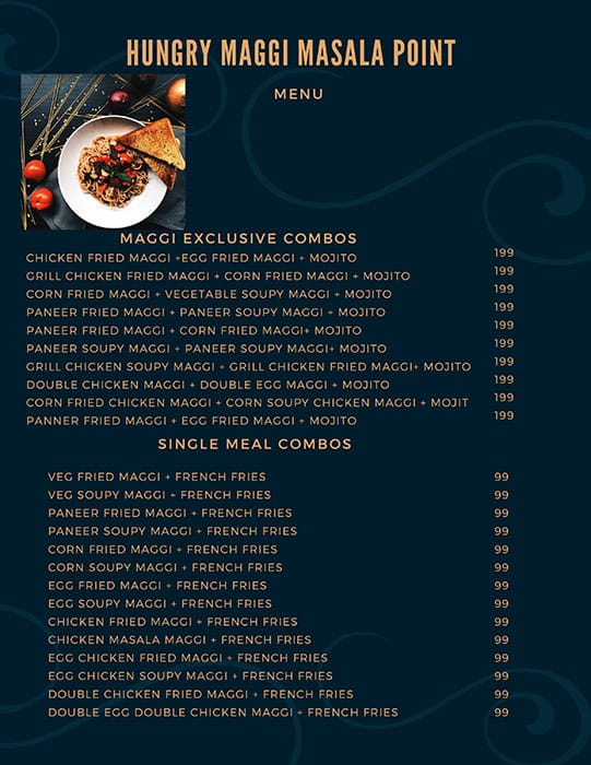 Menu of Hungry Maggi Masala Point, Kondapur, Hyderabad