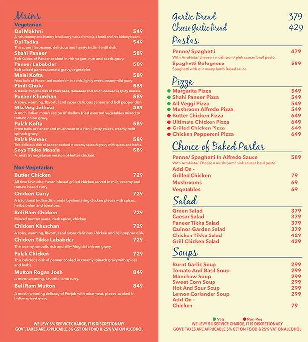 Menu of Gola Sizzlers - Naresh Gola Group, Netaji Subhash Place, New Delhi