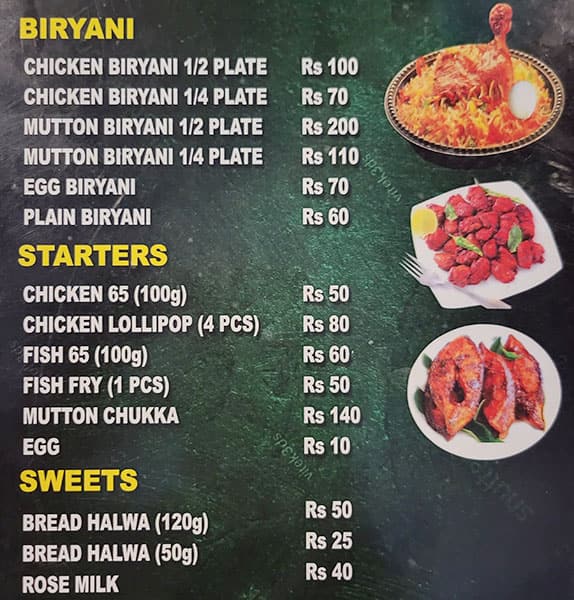 Menu of Biryani 24/7, Katpadi, Vellore