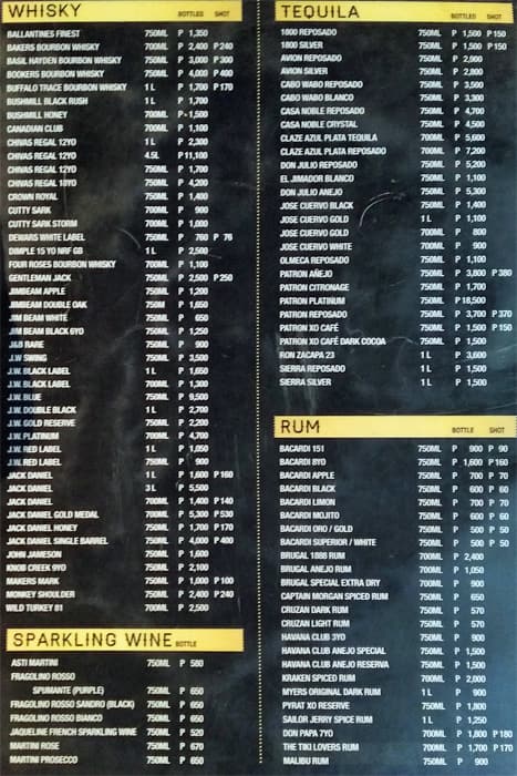 Menu at The Distillery pub & bar, Taguig, Forbeswood Heights