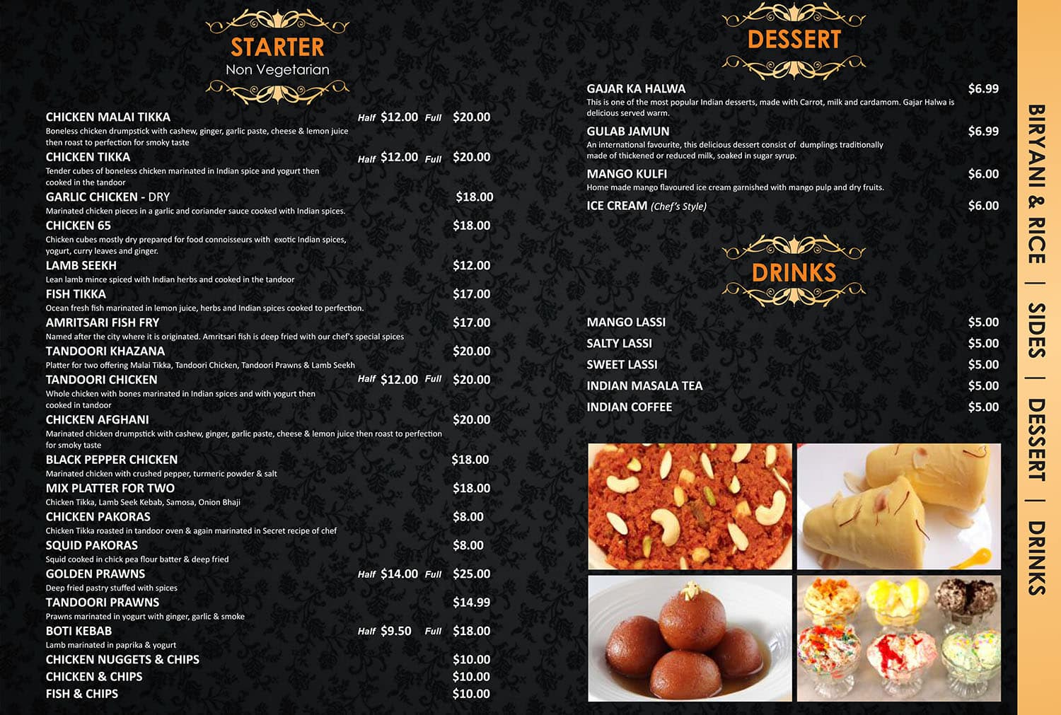 Menu at Shor bazaar restaurant, Auckland